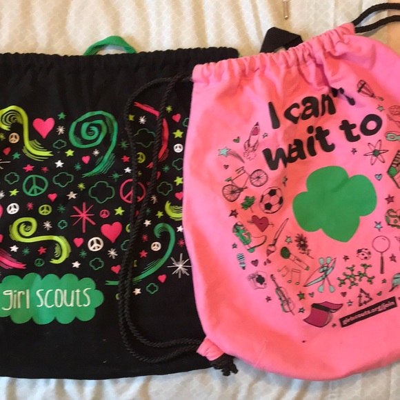 Girl Scouts | Bags | Girl Scout Drawstring Backpacks | Poshmark